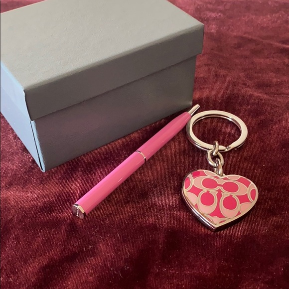 Coach | Jewelry | Coach Locket Keychain And Pen Set | Poshmark